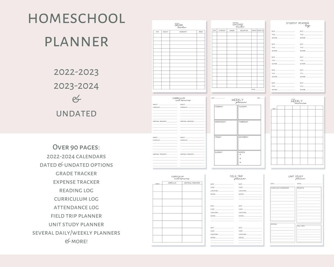 Homeschool Planner Printable, Minimalist Homeschool Planner, Homeschool ...
