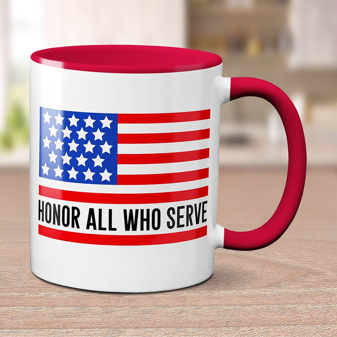 Proud to Serve Mug - Personalized USA Flag Military Coffee Mug, Army ...