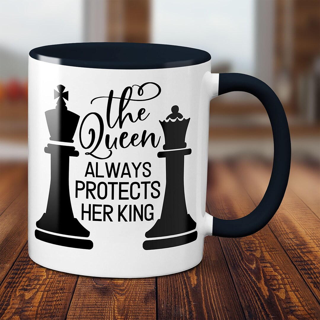 Chess King and Queen Mug Set - Personalized Chessboard Art - Perfect ...