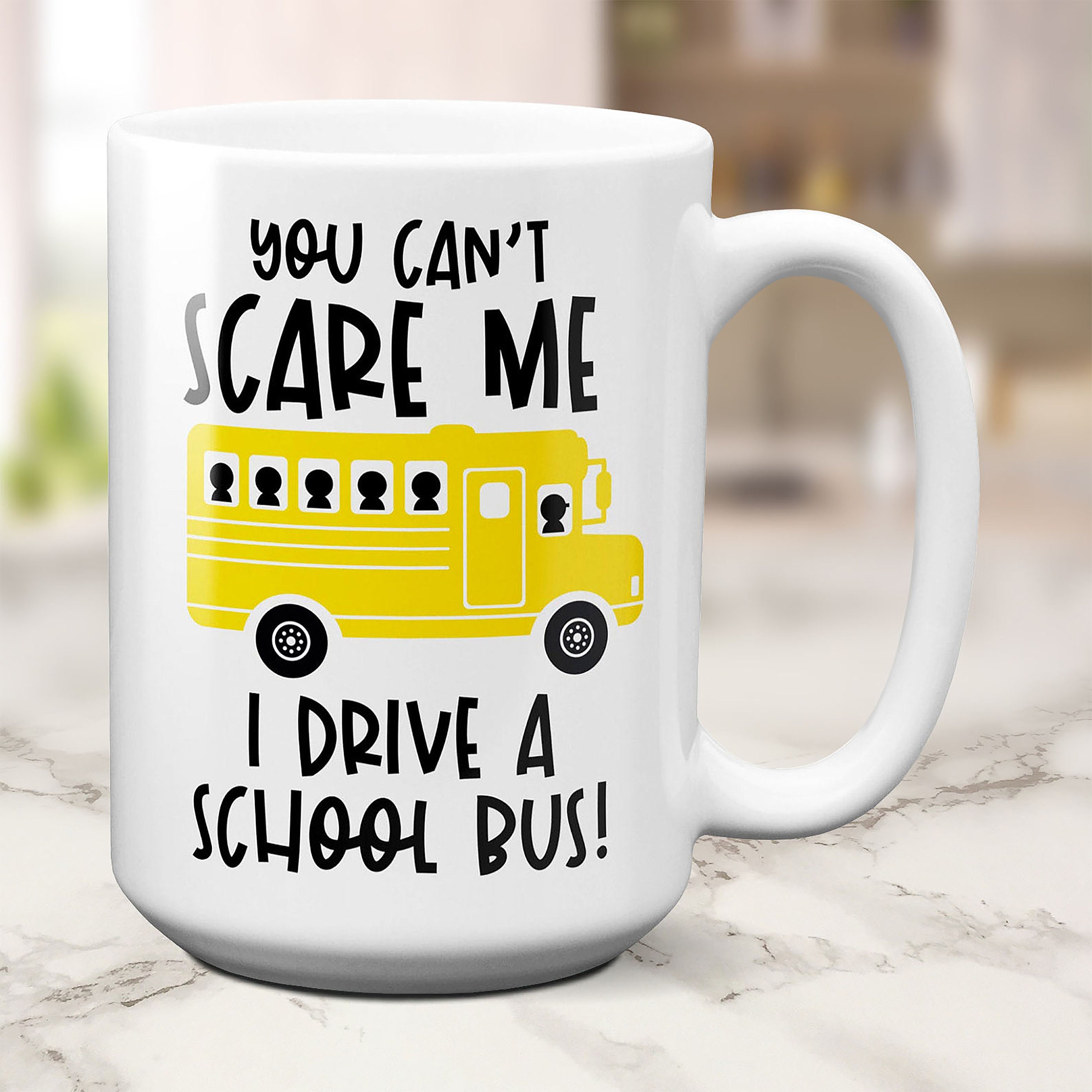 Custom School Bus Mug Personalized Gift for Bus Drivers Funny Yellow ...