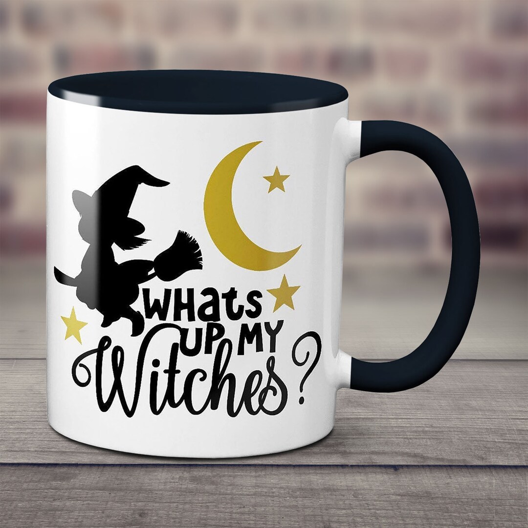 Personalized Halloween Witch Art Mug - What's up Witches? Perfect for ...