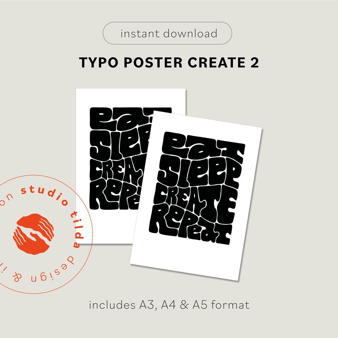 Typo Poster in Portrait Format Typographic Design for Creatives ...