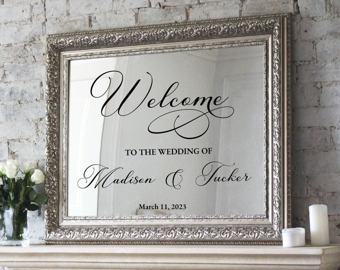 Wedding Welcome Sign Decals. Welcome Wedding Sign Stickers. Vinyl ...