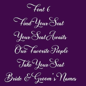 Seating Chart Heading. Multiple Fonts & Sayings. Create Your Own Saying ...