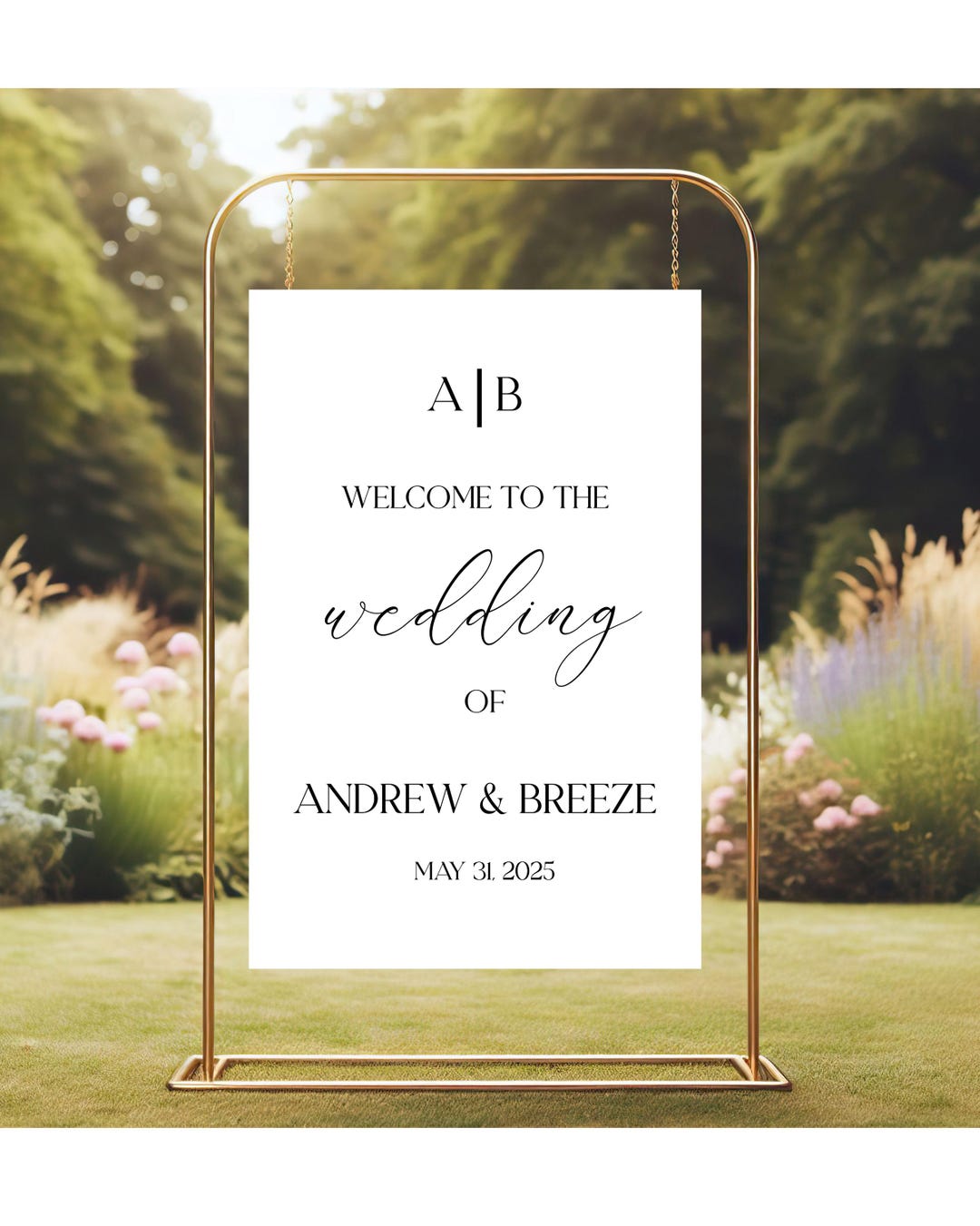 Wedding Welcome Sign With Monogram. Available on Canvas, Acrylic or ...