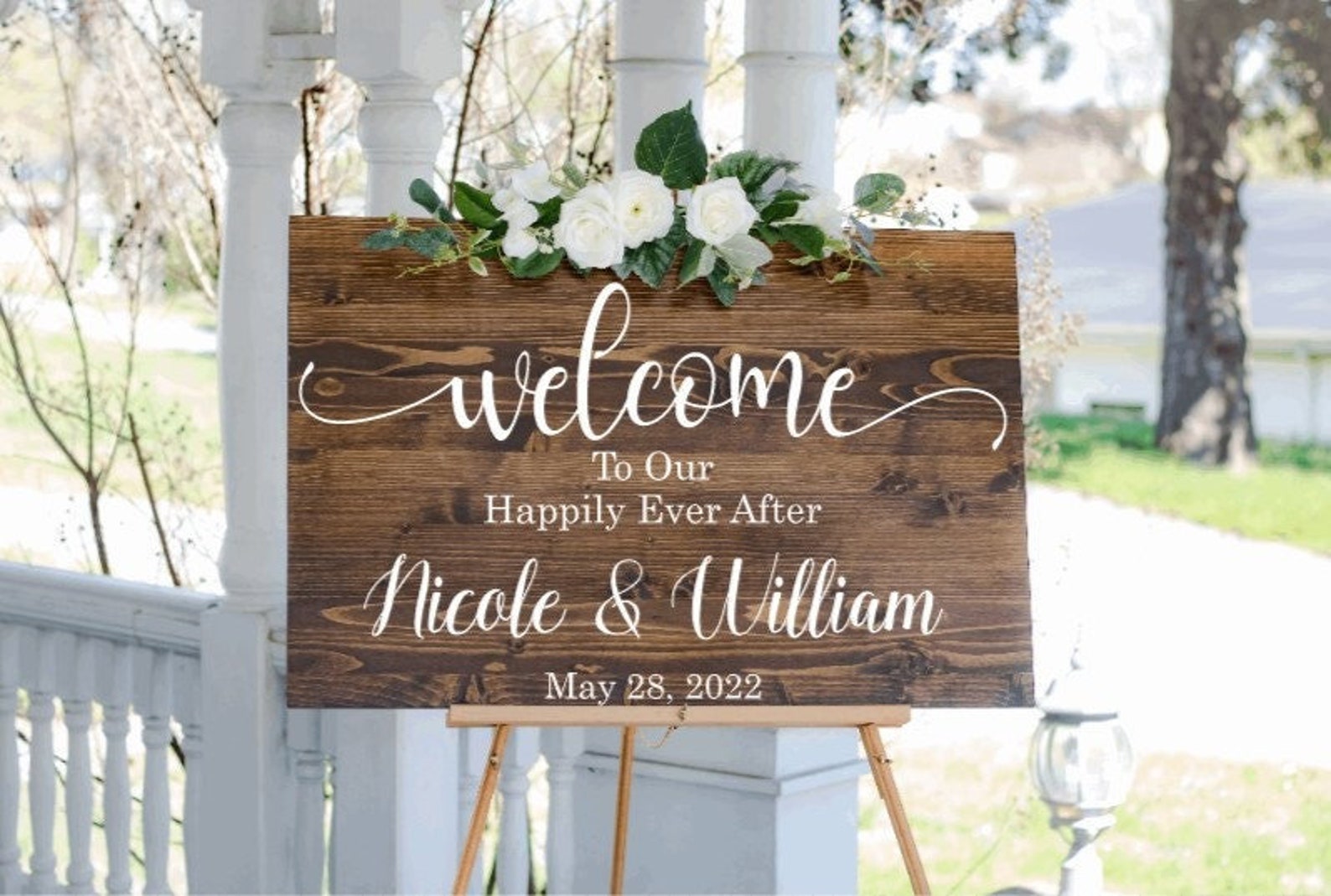 Custom Wedding Welcome Sign Decals: Personalized Names & Dates - Etsy