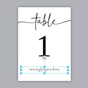 Printable Table Number Template. Editable Table Number Templett ...