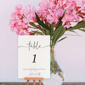 Printable Table Number Template. Editable Table Number Templett ...