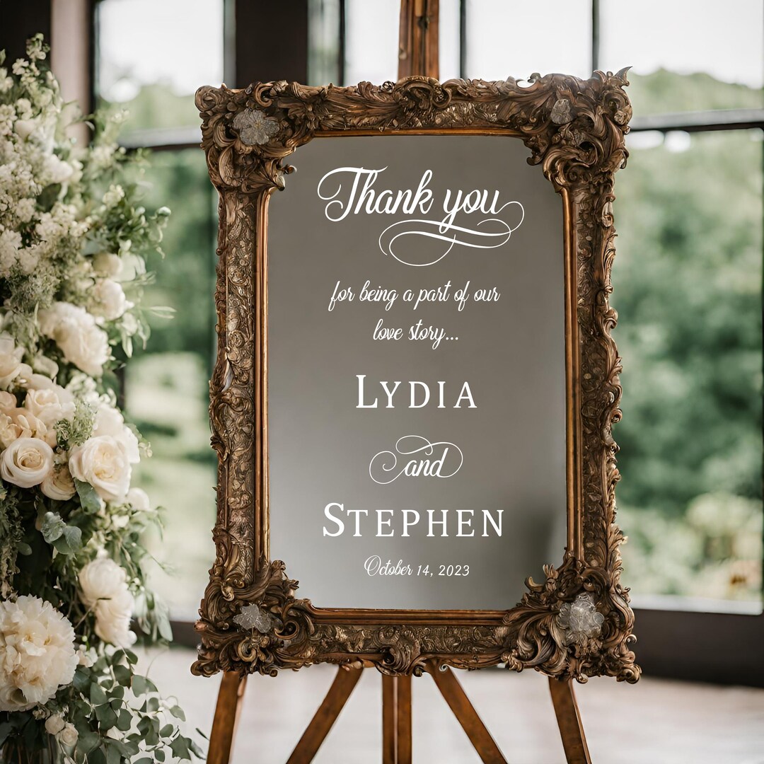 Wedding Sign Decals. Welcome Wedding Sign Stickers. Wedding Mirror ...