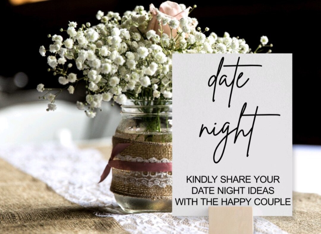 Date Night Idea Sign Decal. Wedding Date Night Sign Stickers. Vinyl ...