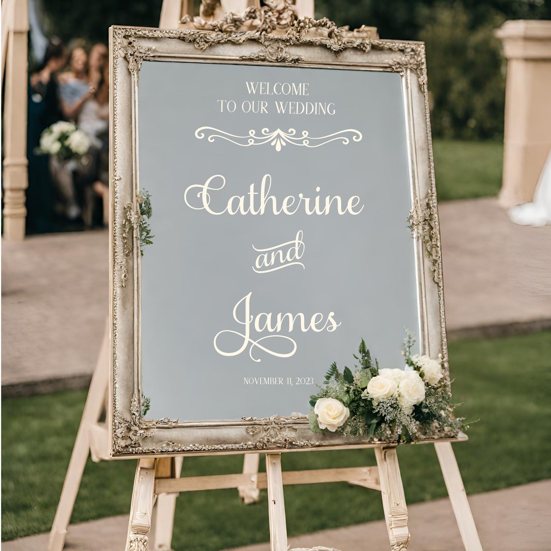 Wedding Welcome Sign Decals. Welcome Wedding Sign Stickers. Vinyl ...