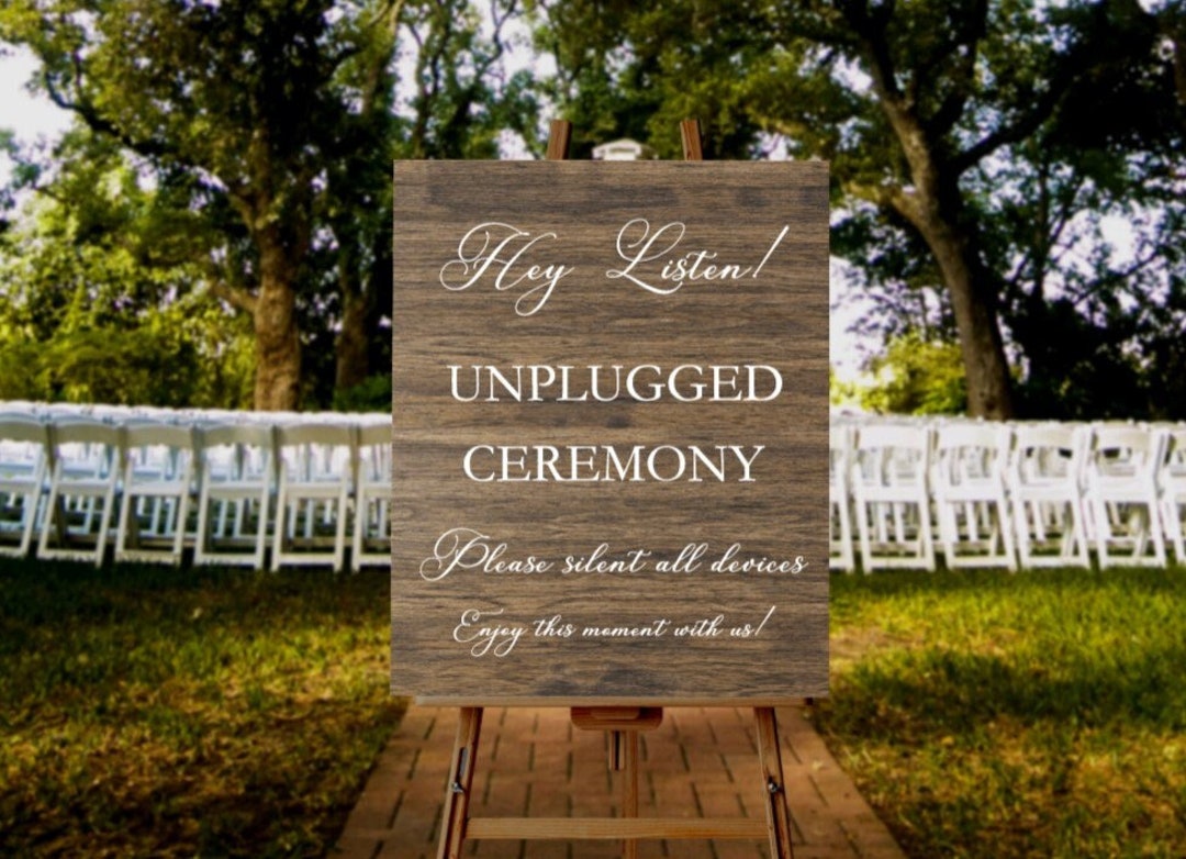 Unplugged Ceremony Wedding Sign Decal. Wedding Sign Decals. Wedding ...