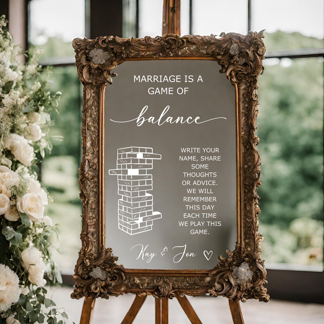 Jenga Guest Book Decals. Jenga Sign. Wedding Welcome Sign Decals. Vinyl ...