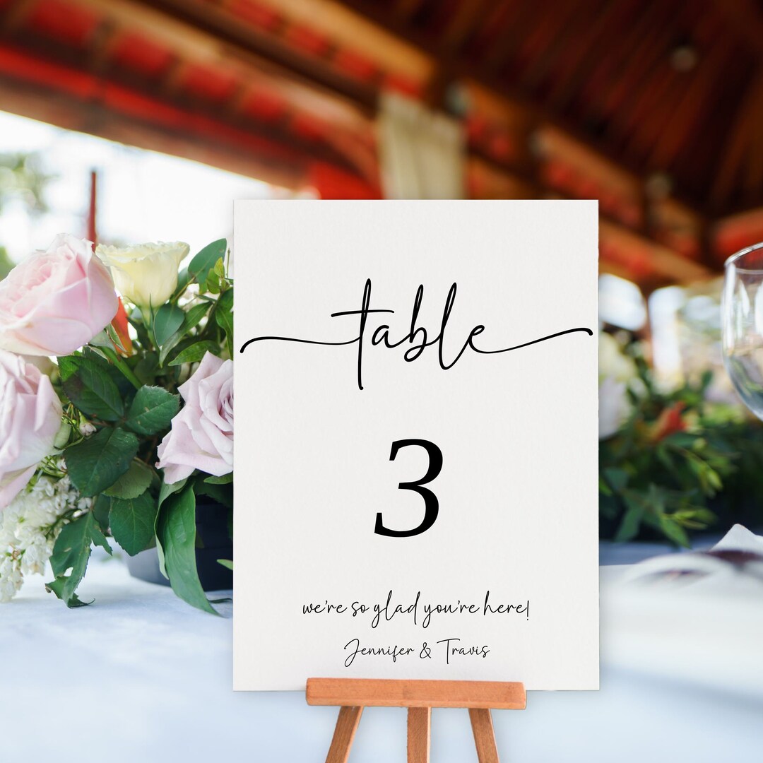 Printable Table Number Template. Editable Table Number Templett ...