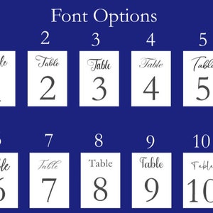 Table Number Decals. Vinyl Table Numbers. Stickers for Table Numbers ...
