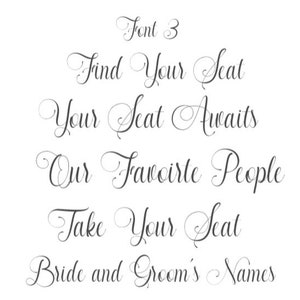 Seating Chart Heading. Multiple Fonts & Sayings. Create Your Own Saying ...