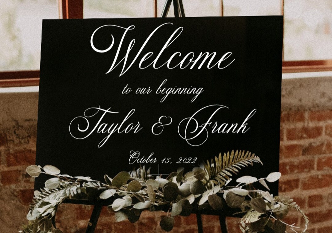 Wedding Welcome Sign Decals/ Welcome Wedding Sign Stickers. Vinyl ...