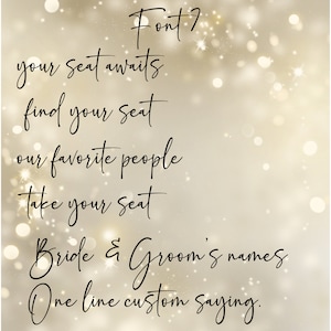Seating Chart Heading. Multiple Fonts & Sayings. Create Your Own Saying ...