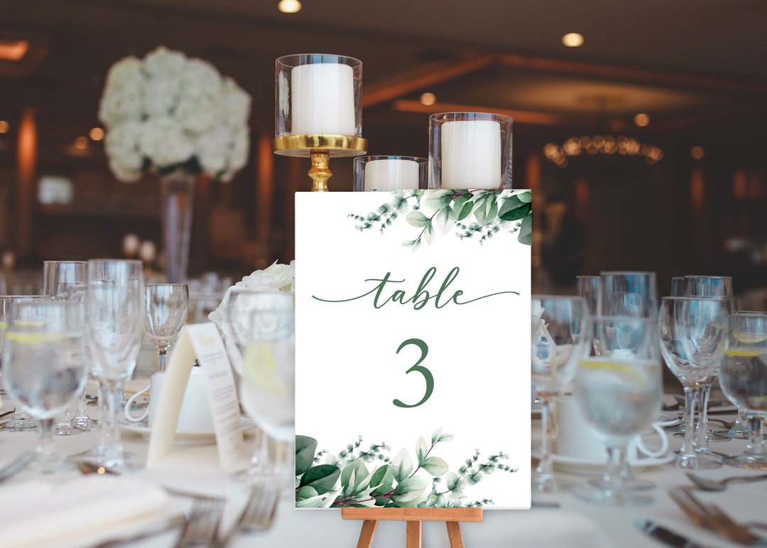 Printable Table Number Template for Tables 1-50. Instant Download ...