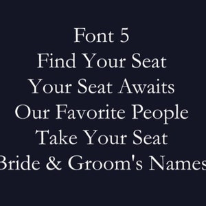 Seating Chart Heading. Multiple Fonts & Sayings. Create Your Own Saying ...