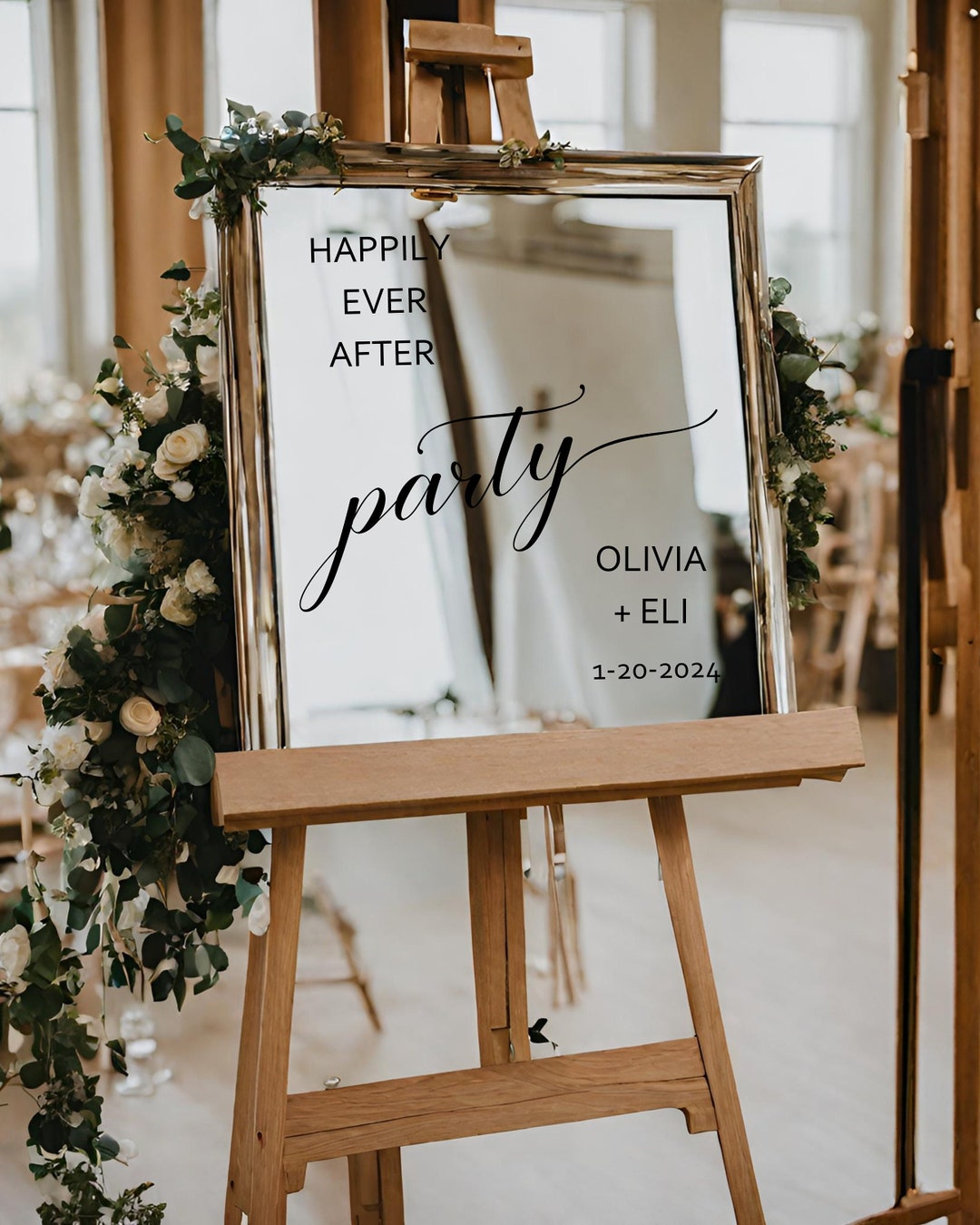Happily Ever After Party Sign Decals. Reception Sign Stickers. Vinyl ...