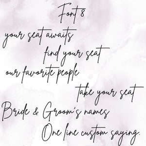 Seating Chart Heading. Multiple Fonts & Sayings. Create Your Own Saying ...