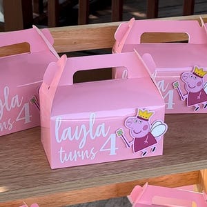 Peppa Pig Favor Box, Peppa Treat Boxes, Peppa Gable Box, Custom Favor ...