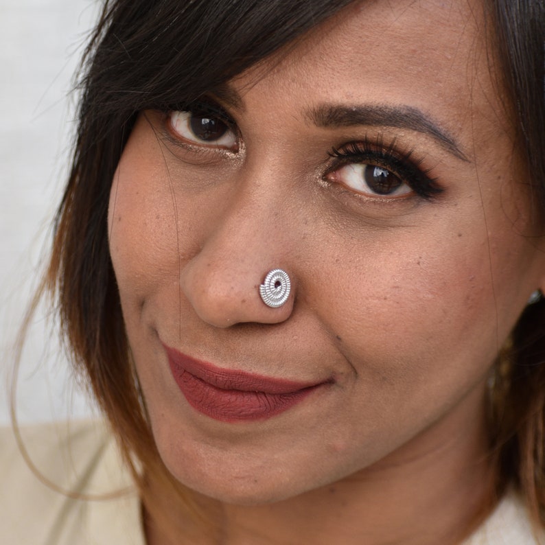 Simply Spiral + Choose One - Set of 2 Nose Pins in 925 Sterling Silver ...