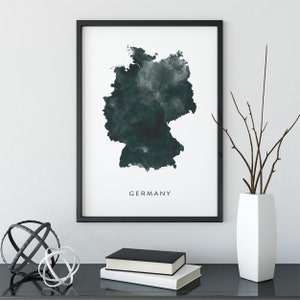 Germany Map Watercolour Print, Watercolor Map Art, Germany Map Poster ...
