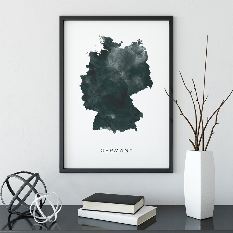 Germany Map Watercolour Print Watercolor Map Art Germany Map - Etsy