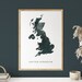 UK Map Watercolour Print, Watercolor Map Art, United Kingdom Map Poster ...