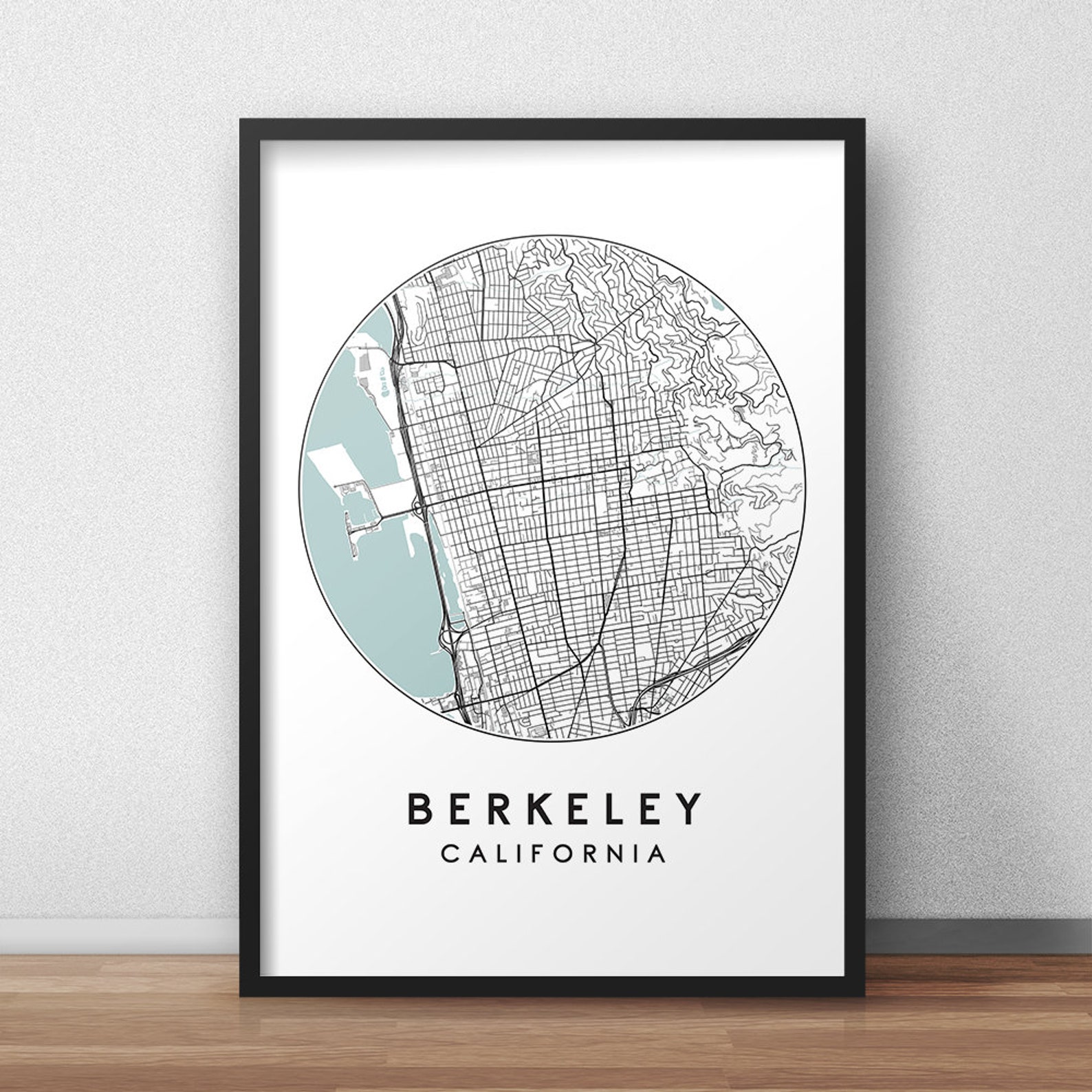 Berkeley City Map Print Street Map Art Berkeley Map Poster - Etsy