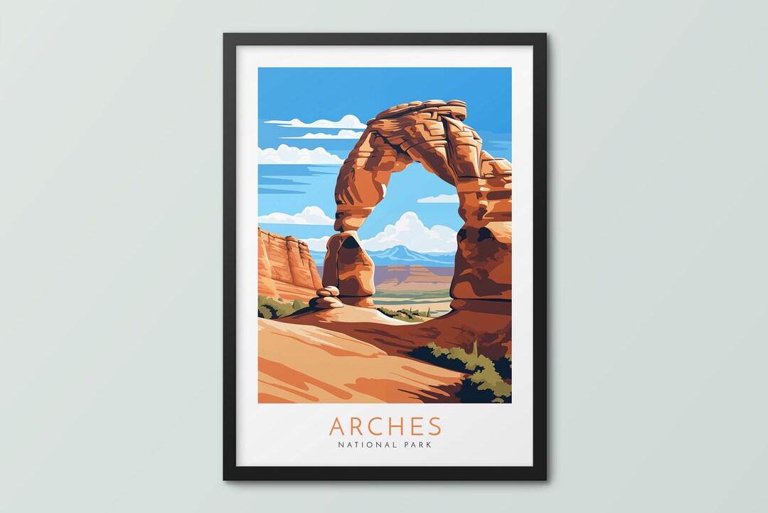 Arches National Park Travel Poster Wall Art Print Arches Poster Arches ...