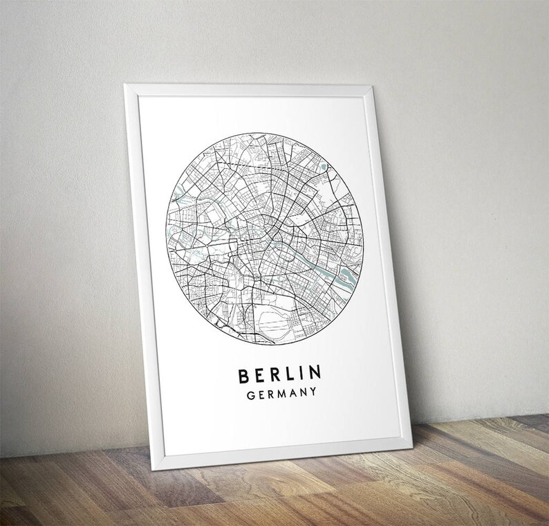 Berlin City Map Printable, Street Map Art, Berlin Map Print, City Map ...
