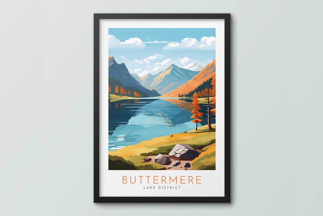 Buttermere Lake District Travel Poster Wall Art Print Buttermere Poster ...