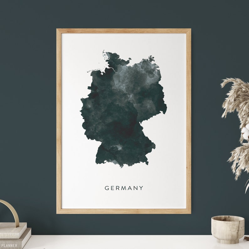 Germany Map Watercolour Print Watercolor Map Art Germany Map - Etsy