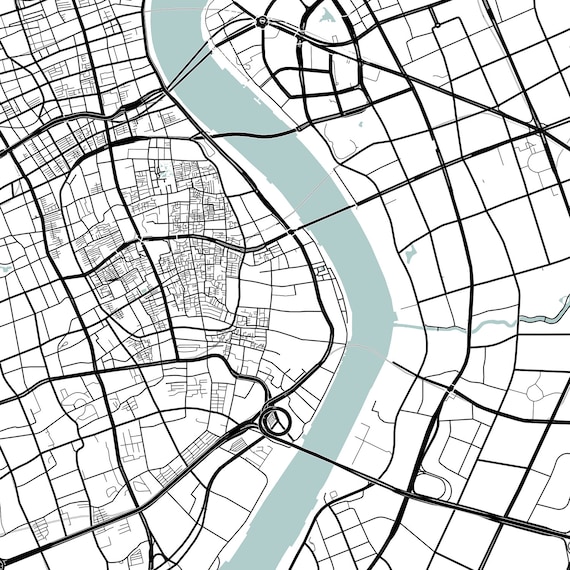 Shanghai Street Map Premium Vector | Shanghai City Map Illustration