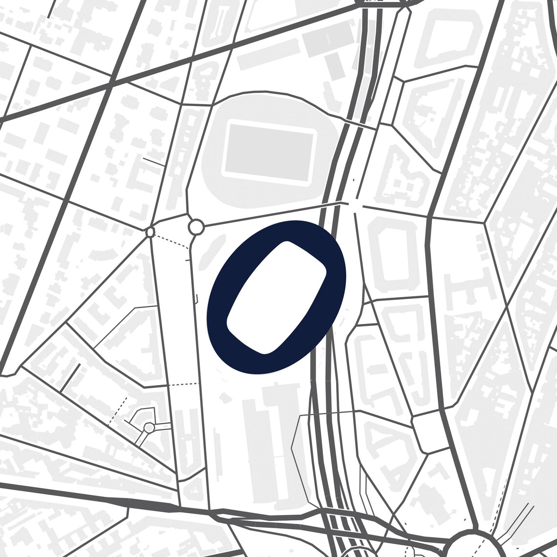 Parc Des Princes Stadium Map Print, Paris Saint-germain Print, Football ...