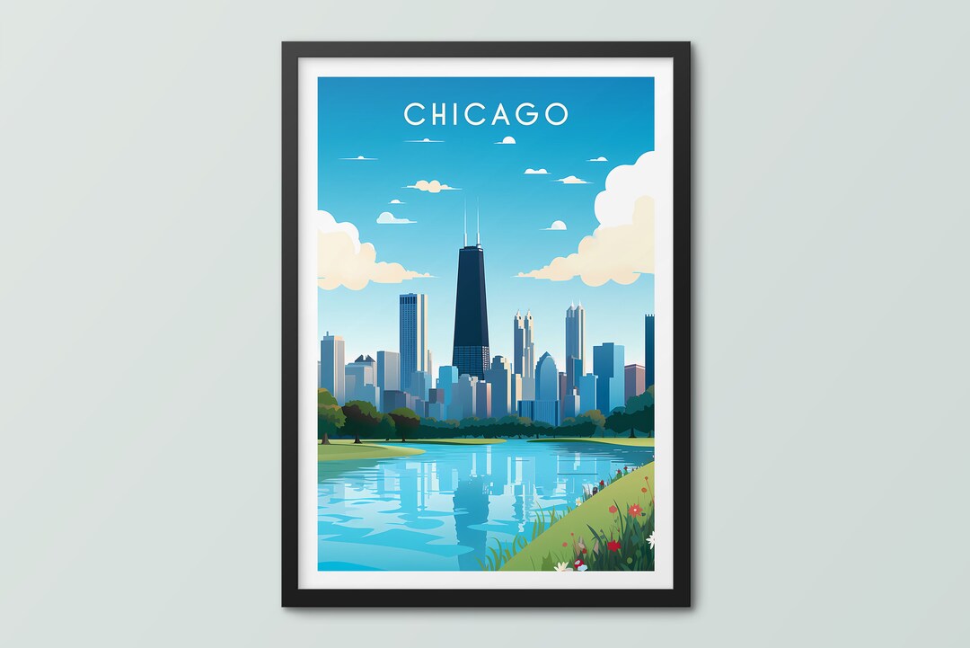 Chicago Travel Poster Wall Art Print Chicago Poster Chicago Print ...