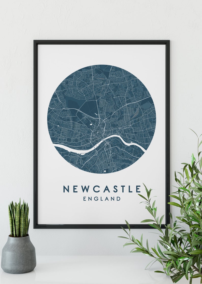 Newcastle City Map Print Street Map Art Newcastle Map - Etsy UK