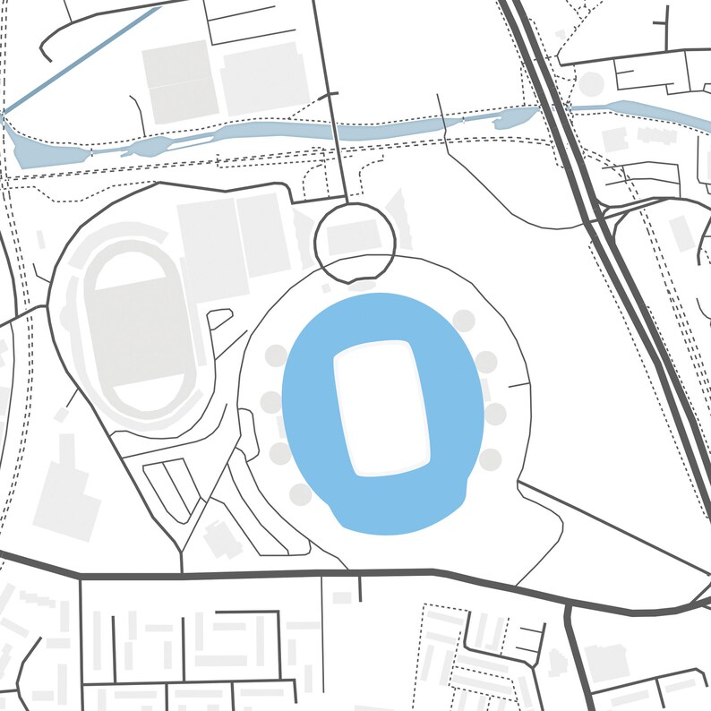 Etihad Stadium Map Print, Manchester City FC Print, Football Club Print ...