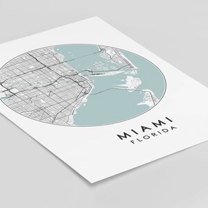 Miami City Map Print, Street Map Art, Miami Map Poster, Miami Map Print ...