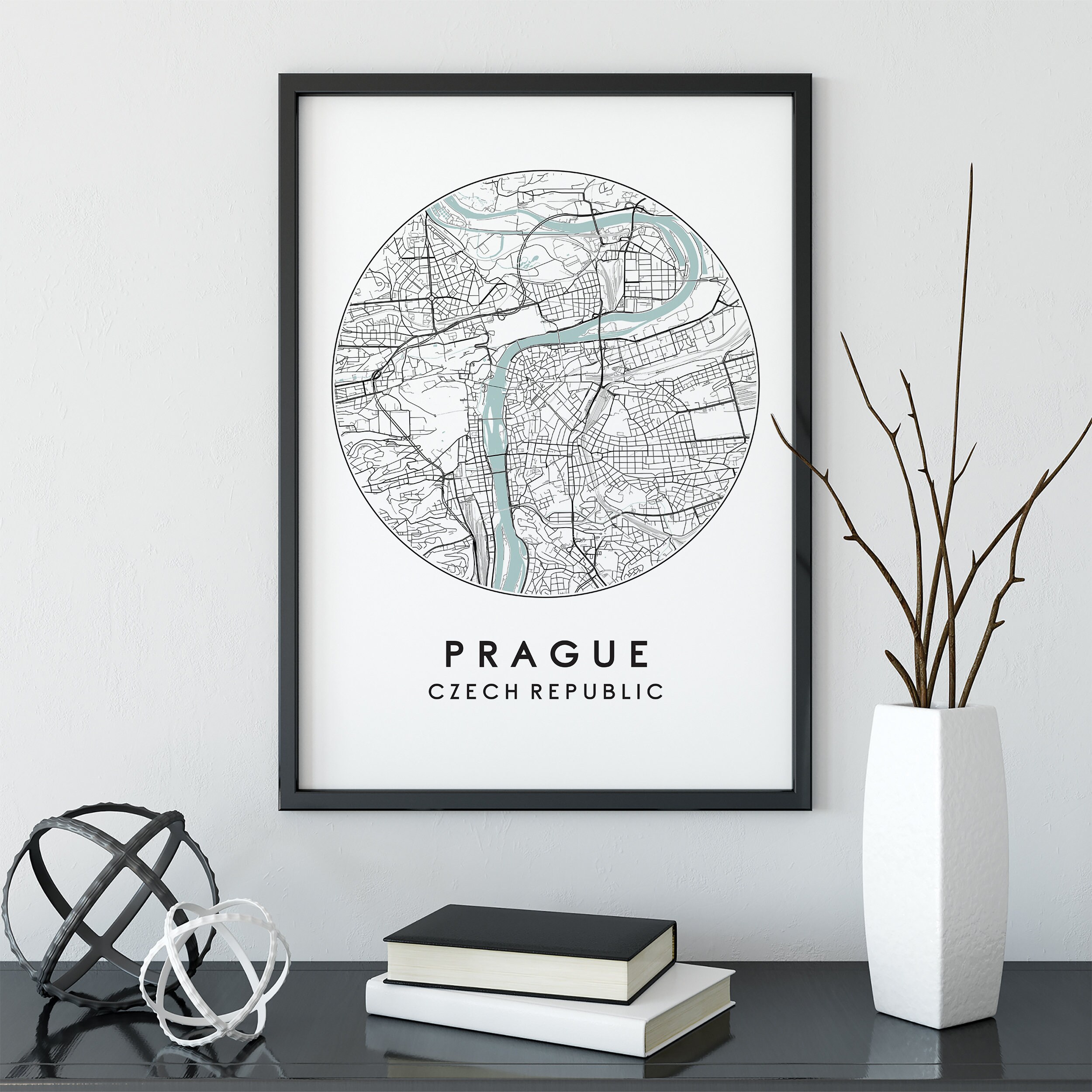 Prague City Map Print Street Map Art Prague Map Poster - Etsy