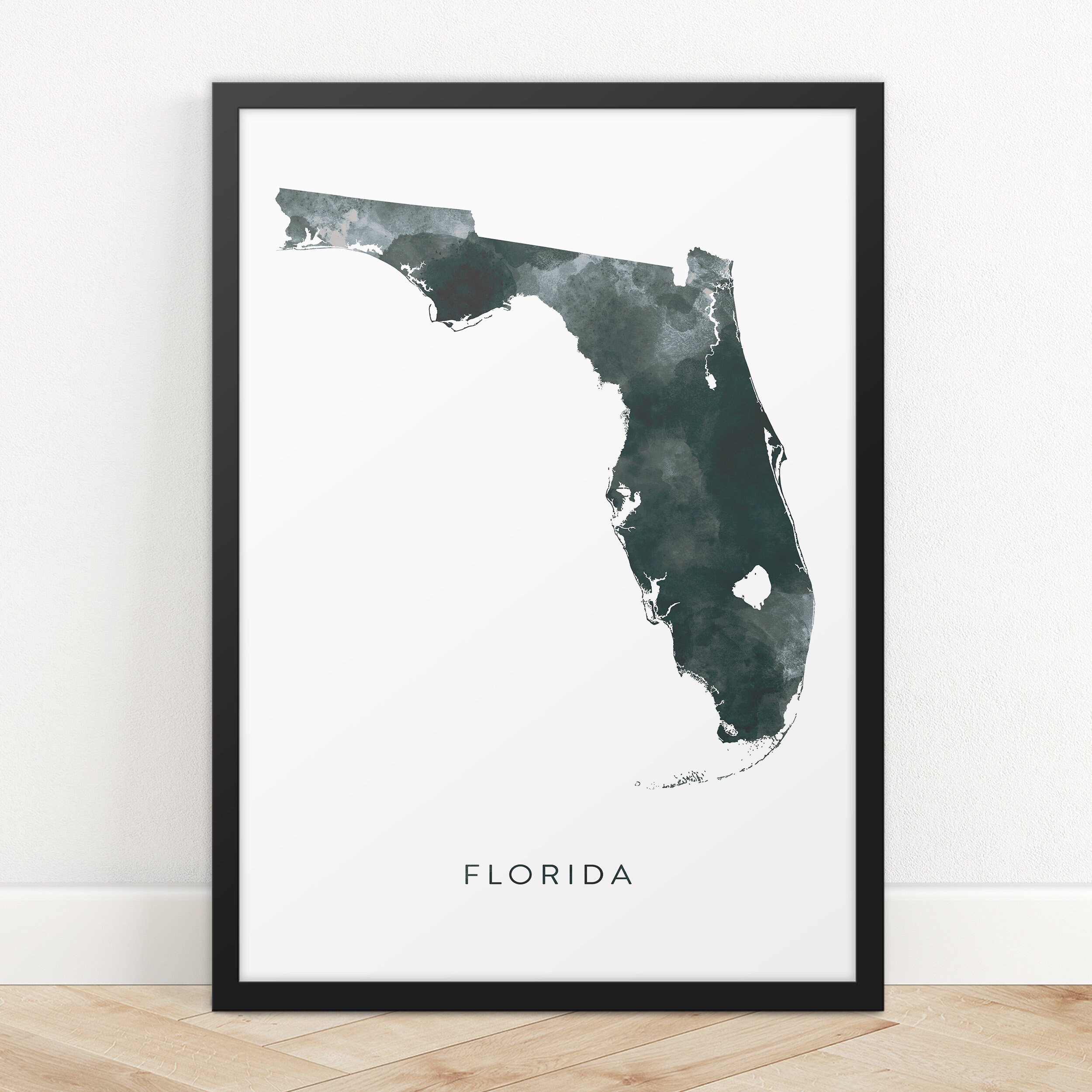 Florida Map Watercolor Print Florida State Florida Poster - Etsy