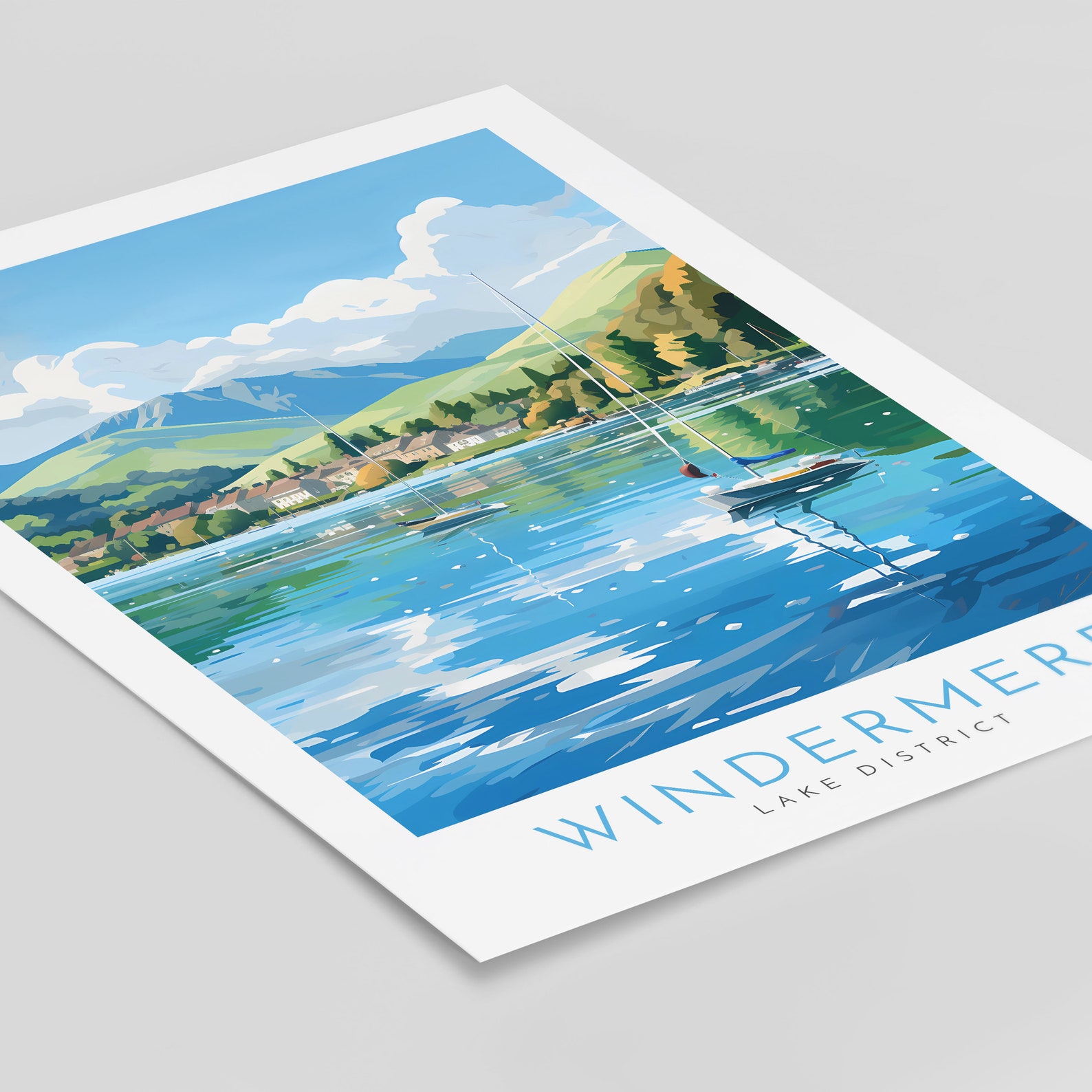 Windermere Lake District Travel Poster Wall Art Print Windermere Poster ...