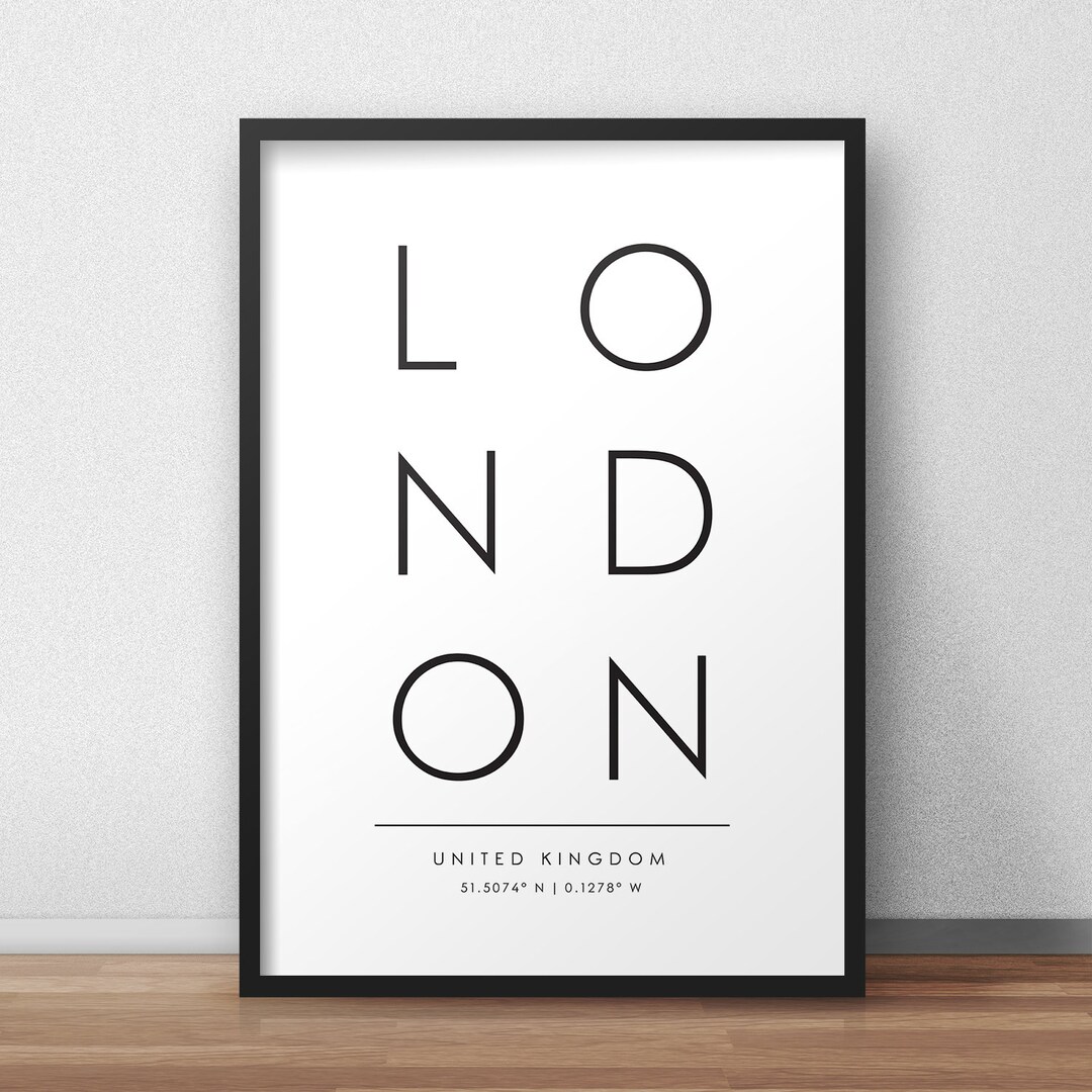 London City Print, London Poster, Typography Print, London Print ...