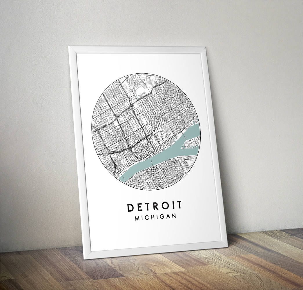 Detroit City Map Printable Street Map Art Detroit Map Print - Etsy Ireland