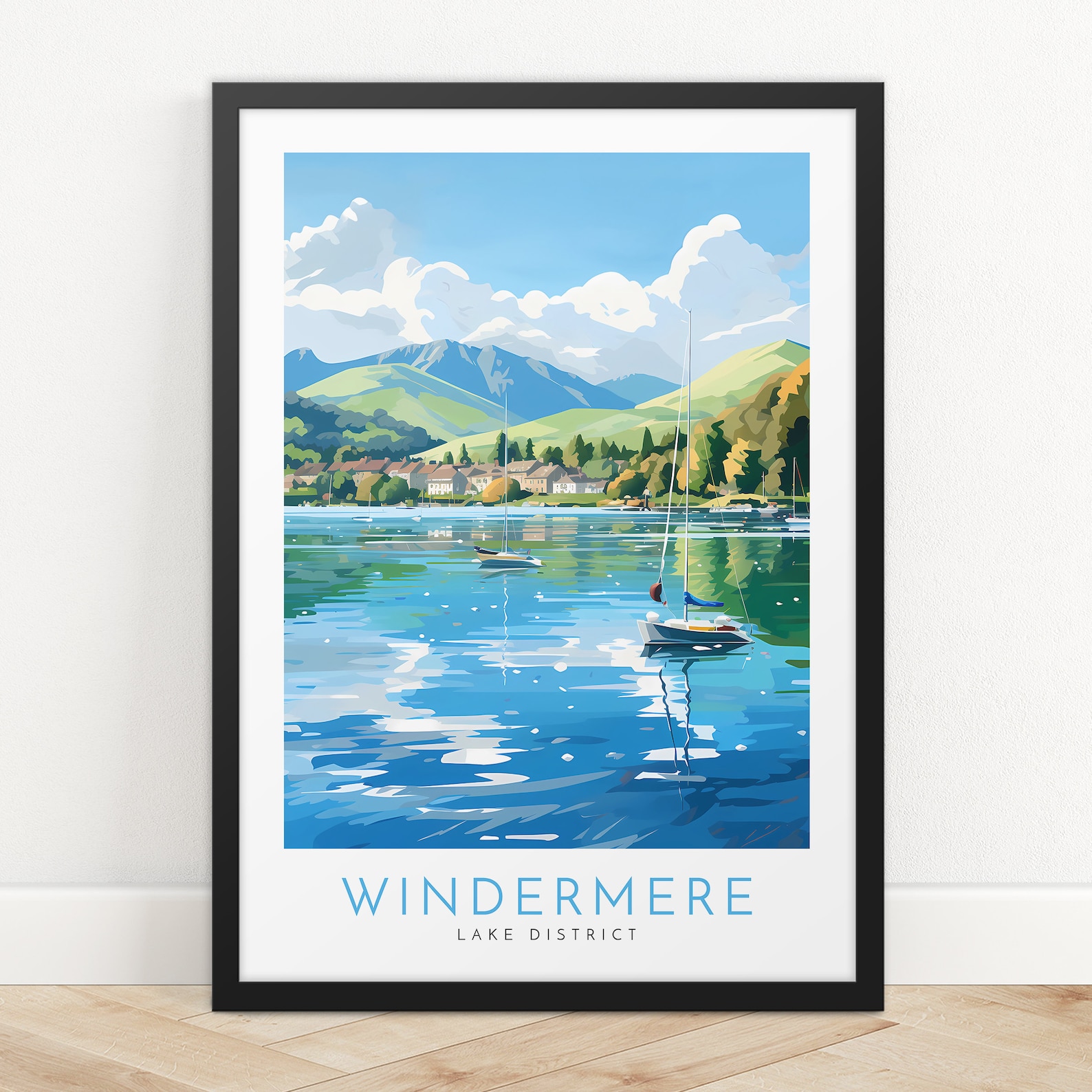 Windermere Lake District Travel Poster Wall Art Print Windermere Poster ...