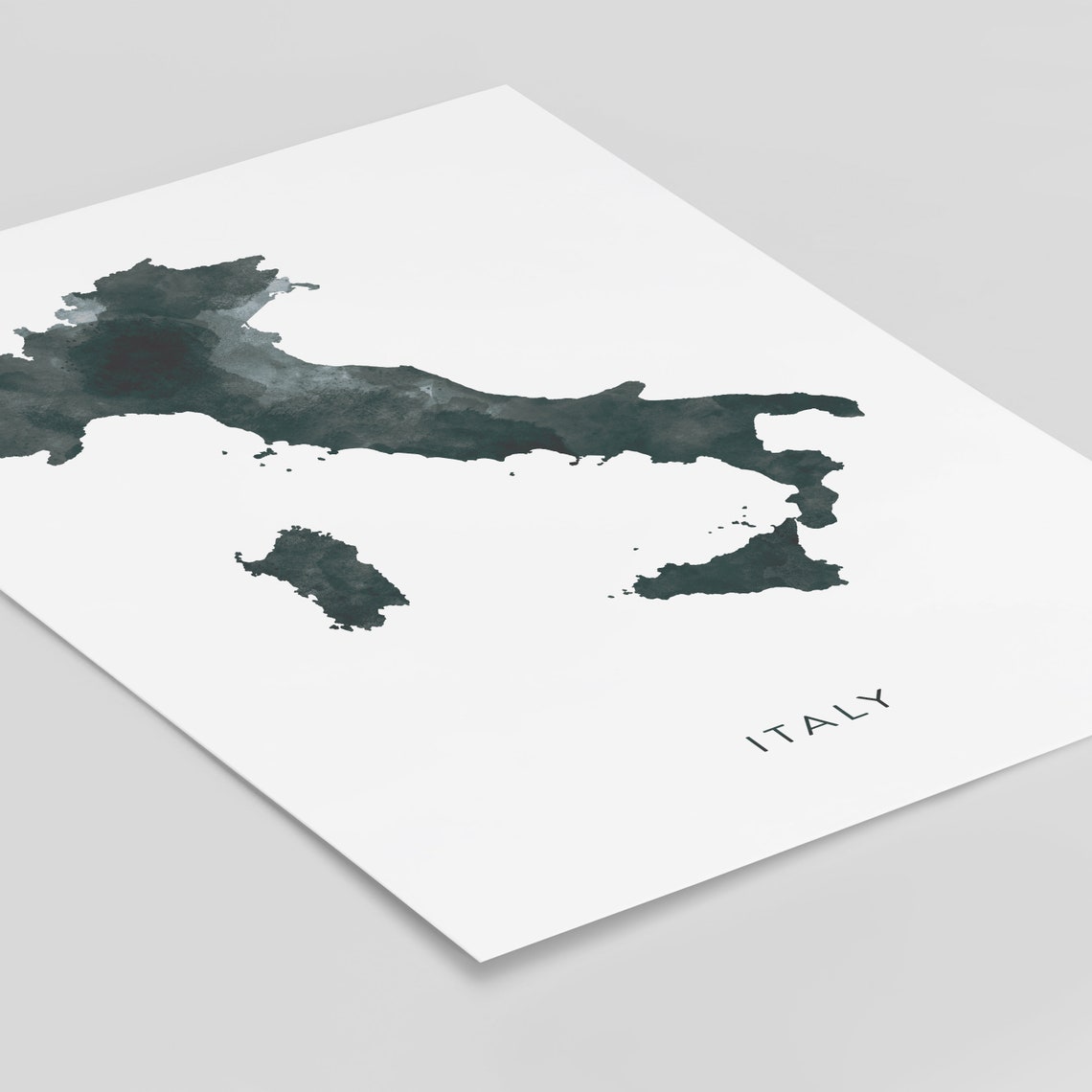 Italy Map Watercolour Print, Watercolor Map Art, Italy Map Poster ...