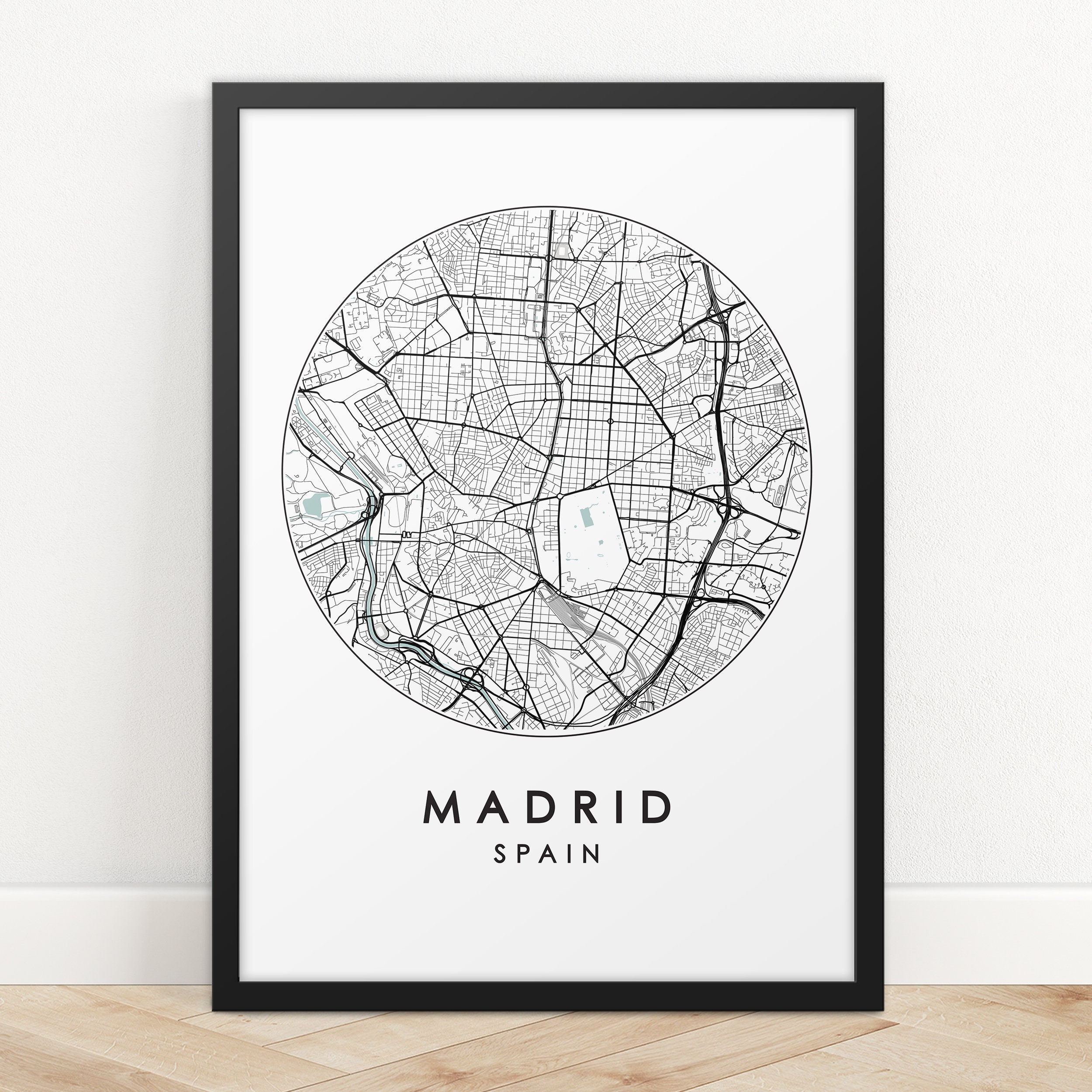 Madrid City Map Print Street Map Art Madrid Map Poster | Etsy
